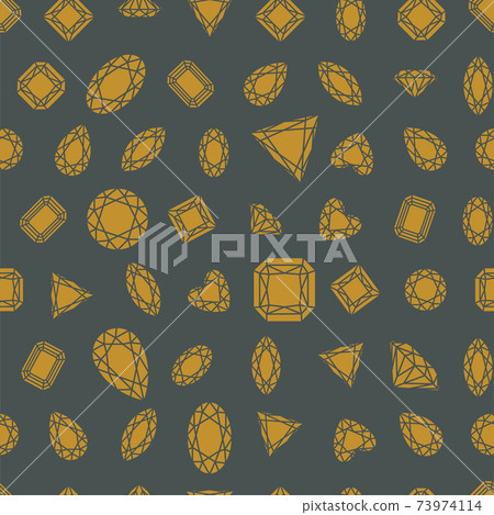 Golden seamless pattern with gem stones and... - Stock Illustration ...