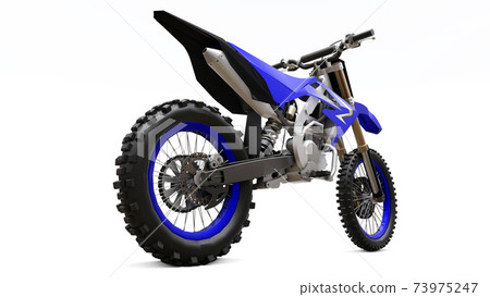 Blue and black sport bike for cross-country on... - Stock Illustration ...