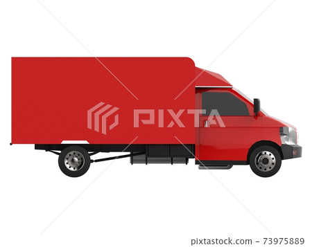 Small red truck. Car delivery service. Delivery... - Stock Illustration ...