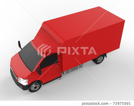 Small red truck. Car delivery service. Delivery... - Stock Illustration ...