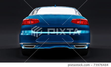 3d rendering of a brandless generic blue car in... - Stock Illustration ...