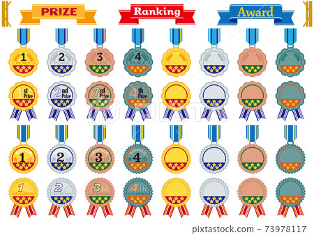 Colorful ranking ribbon medal set - Stock Illustration [73978117] - PIXTA
