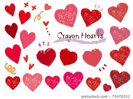 Crayon Heart Illustration Set 02 - Stock Illustration [73978352] - PIXTA