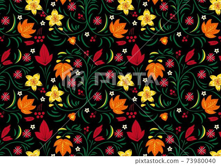 Russian textile pattern - Stock Illustration [73980040] - PIXTA