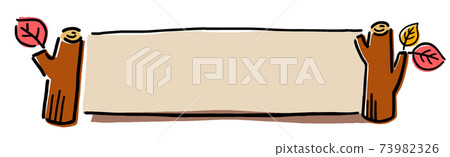 Autumn tree sign with line - Stock Illustration [73982326] - PIXTA