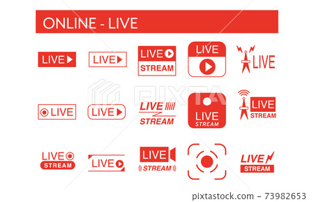 Online live distribution icon set - Stock Illustration [73982653] - PIXTA