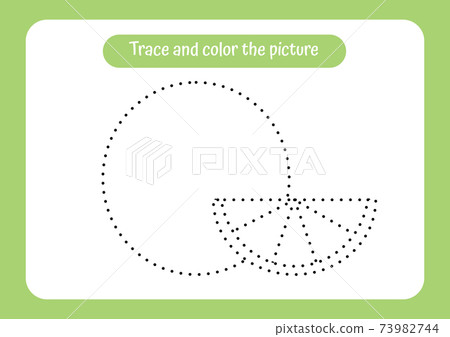 Orange. Trace and color the picture.... - Stock Illustration [73982744 ...