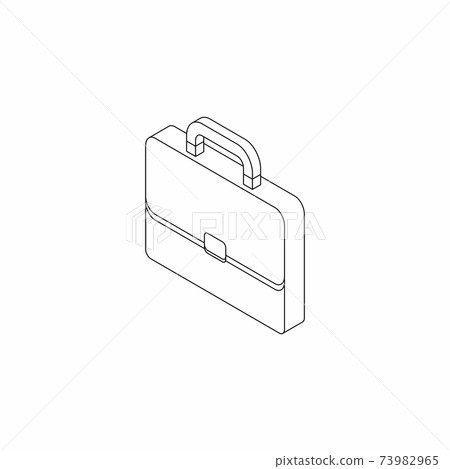 Briefcase left view Black Outline icon vector... - Stock Illustration ...