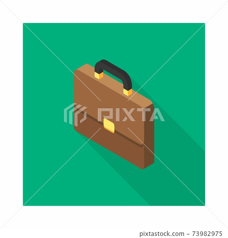 Briefcase left view icon vector isometric. - Stock Illustration ...