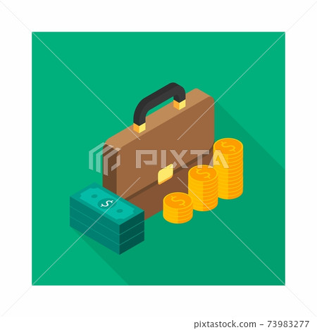 Briefcase, Dollar money cash icon, Gold coin... - Stock Illustration ...
