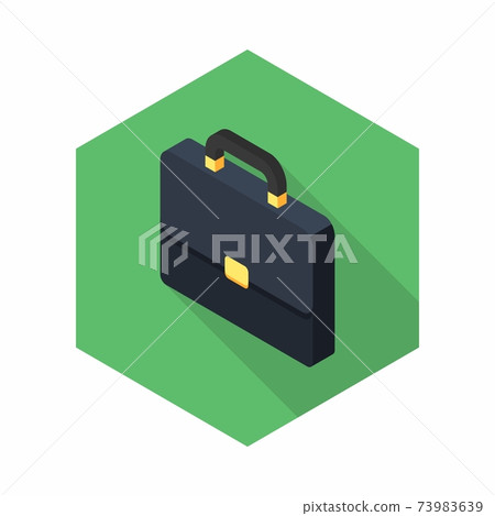 Briefcase left view icon vector isometric. - Stock Illustration ...