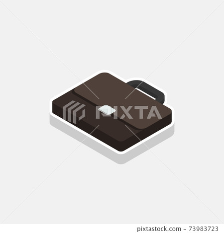 Briefcase left view White Stroke and Shadow... - Stock Illustration ...