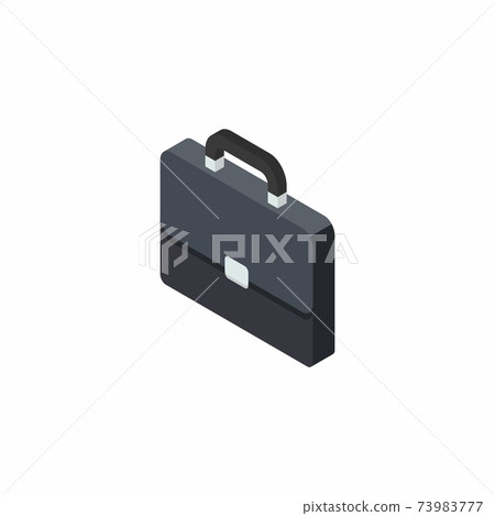Briefcase left view White Background icon... - Stock Illustration ...