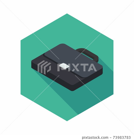 Briefcase left view icon vector isometric. - Stock Illustration ...