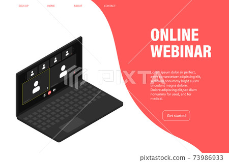 Online webinar, meeting. Webinars and web... - Stock Illustration ...