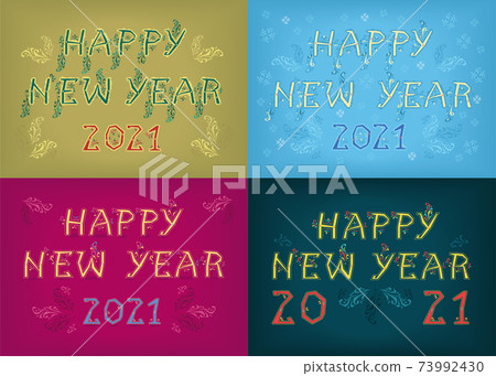 New Year 20201 set-插圖素材 [73992430] - PIXTA圖庫