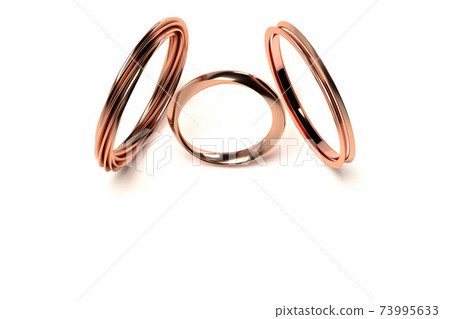 3D illustration of three rings of different shapes - Stock Illustration ...