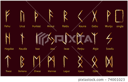 Set of Old Norse Scandinavian runes. Rune...-插圖素材 [74001023] - PIXTA圖庫