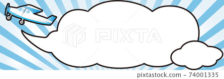 Banner sky airplane frame frame background blue... - Stock Illustration ...
