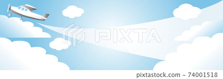 Banner sky airplane frame frame background blue... - Stock Illustration ...