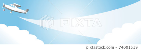 Banner sky airplane frame frame background blue... - Stock Illustration ...