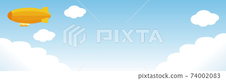 Banner sky balloon frame background blue sky... - Stock Illustration ...