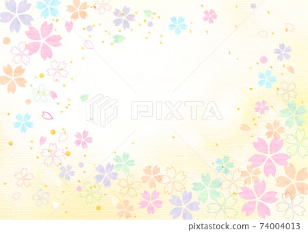Sakura_watercolor_yellow背景731-插圖素材 [74004013] - PIXTA圖庫