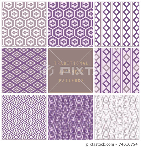 Japanese pattern pattern set ─ Hanabishi on the... - Stock Illustration ...