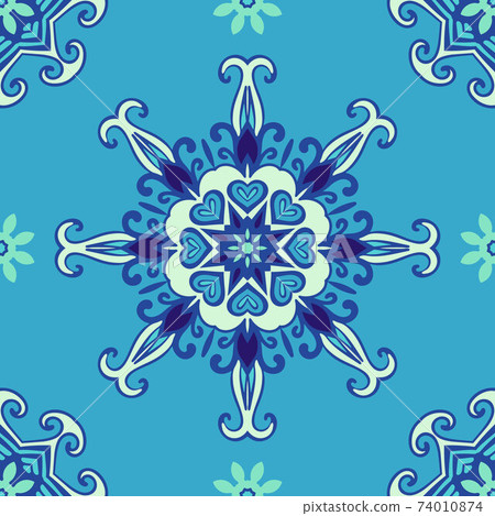Seamless pattern vector tile snowflake design - Stock Illustration ...