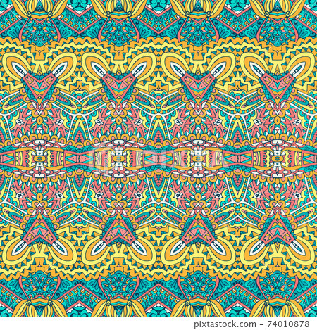 Abstract festive colorful yellow ethnic tribal... - Stock Illustration ...