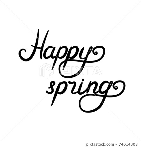 Happy Spring isolated lettering text on white... - Stock Illustration ...