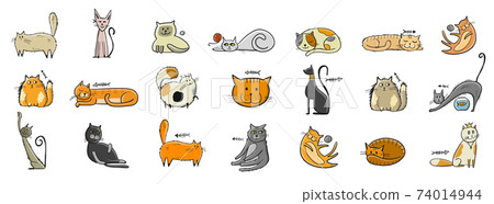 Collection of cats character for your design - Stock Illustration ...