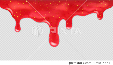 Dripping strawberry jam. Realistic vector... - Stock Illustration ...