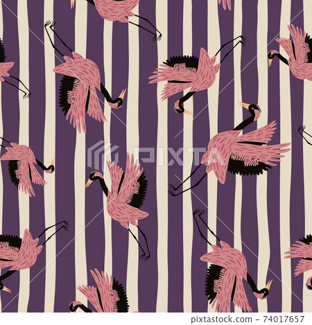 Random seamless pattern with pink japanese...-插圖素材 [74017657] - PIXTA圖庫