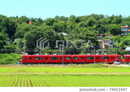 Scenery of a Meitetsu train running in the... - Stock Photo [74021947 ...