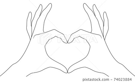 Make a heart pose with both hands - Stock Illustration [74023884] - PIXTA