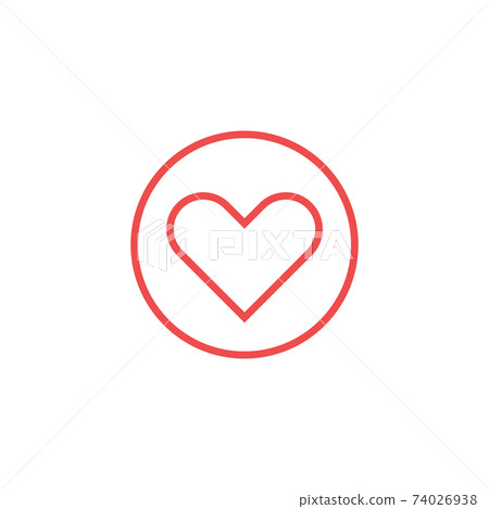 Heart Icon Vector in circle. Perfect Love...-插圖素材 [74026938] - PIXTA圖庫