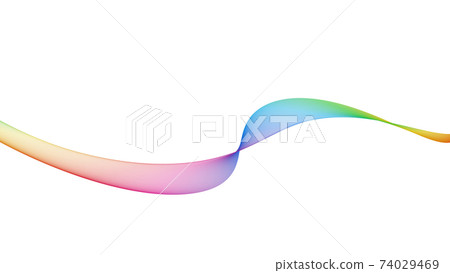 7 color wave background line white background - Stock Illustration ...