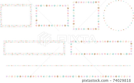 Hand-painted watercolor dot frame set pastel color - Stock Illustration ...