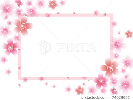Sakura frame_diagonal top and bottom background... - Stock Illustration ...