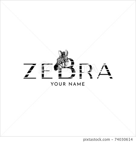 Zebra logo design with head of wild animal.... - Stock Illustration ...