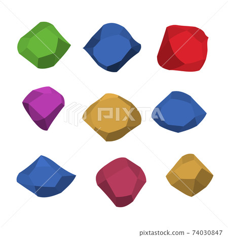 Cartoon stones. Rock stone isometric set.... - Stock Illustration ...