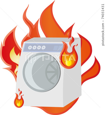 Image of home appliances fire accident in... - Stock Illustration ...