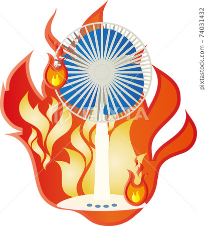 Image of electric fan home appliances fire... - Stock Illustration ...
