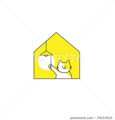 Cat turning on the light - Stock Illustration [74033620] - PIXTA