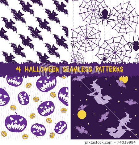 Halloween seamless patterns collection - Stock Illustration [74039994 ...