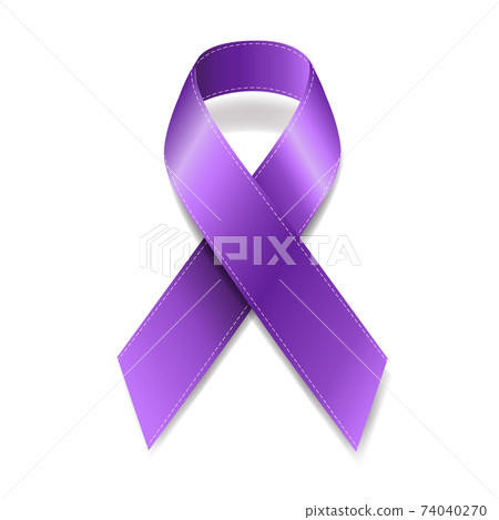 World Cancer Day With Realistic Violet Ribbon - Stock Illustration ...
