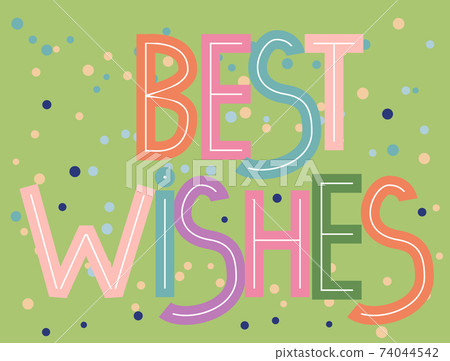 Best Wishes colorful glossy lettering sign with... - Stock Illustration ...