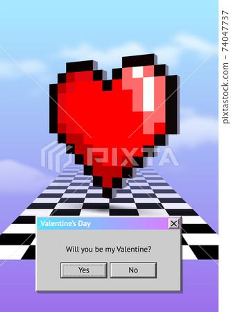 Vaporwave styled Valentine's Day greeting card... - Stock Illustration ...
