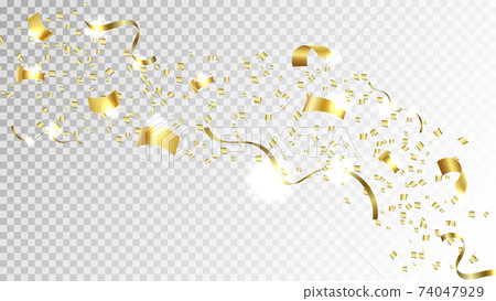 Shiny golden confetti - Stock Illustration [74047929] - PIXTA